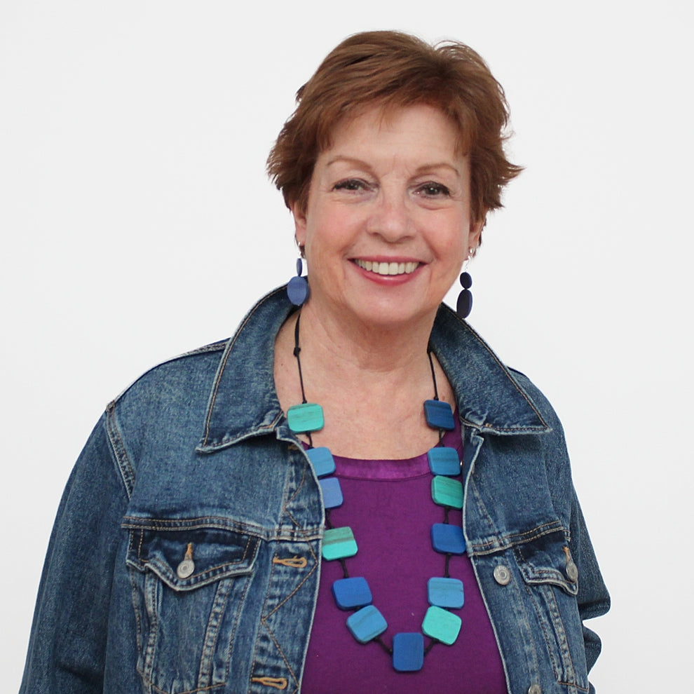 Shades of Blue Shelby Wood Necklace – Sylca Designs