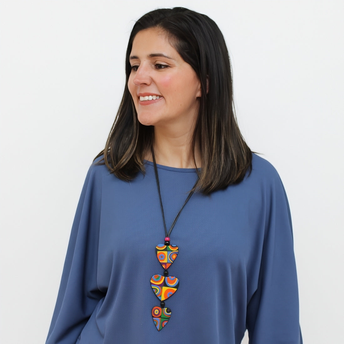 Mariee Multi Color Circles Heart Pendant - Sylca Designs