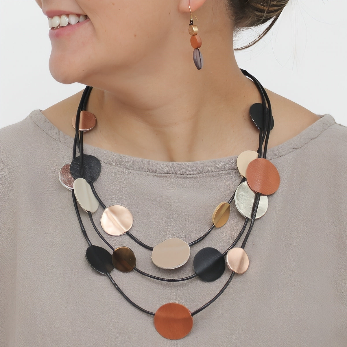 Mariee Multi Color Circles Heart Pendant - Sylca Designs