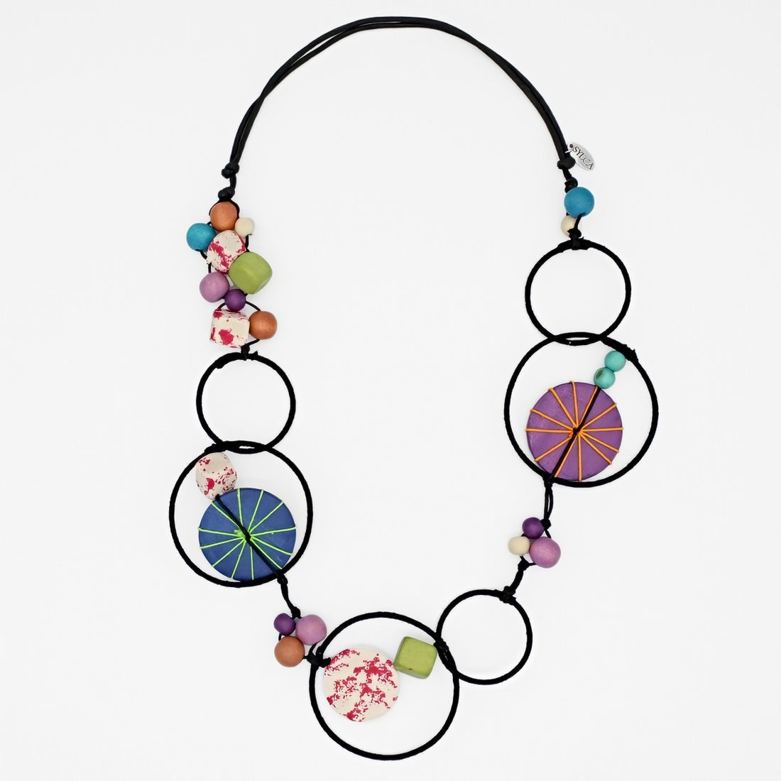 Multi Color Hayden Disk Necklace - Adjustable Handcrafted Statement ...