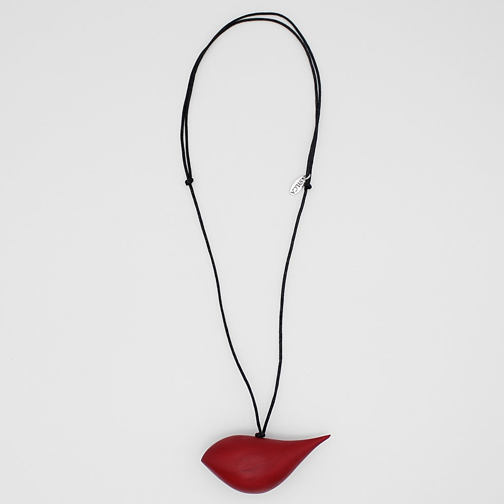 Red Wooden Robin Pendant adjustable necklace – Sylca Designs
